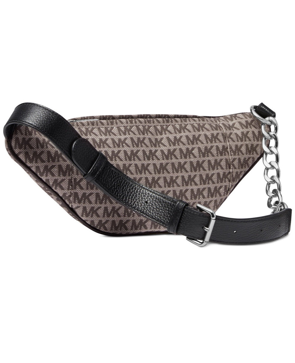 MICHAEL Michael Kors Mott Leather Logo Waistpack Fanny Pack Brown NWT ...